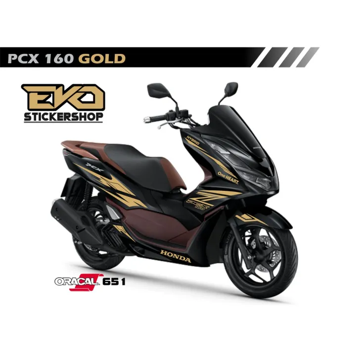 stiker pcx 160 hitam cutting sticker pcx gold | Lazada Indonesia