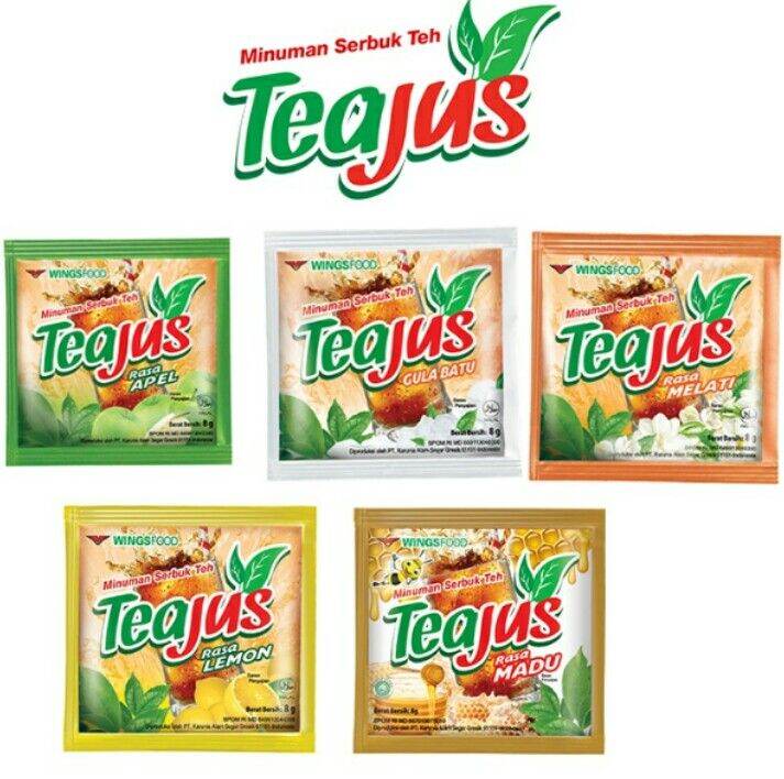 Teajus gula batu renceng semua rasa isi 10 pcs / minuman serbuk tea jus ...