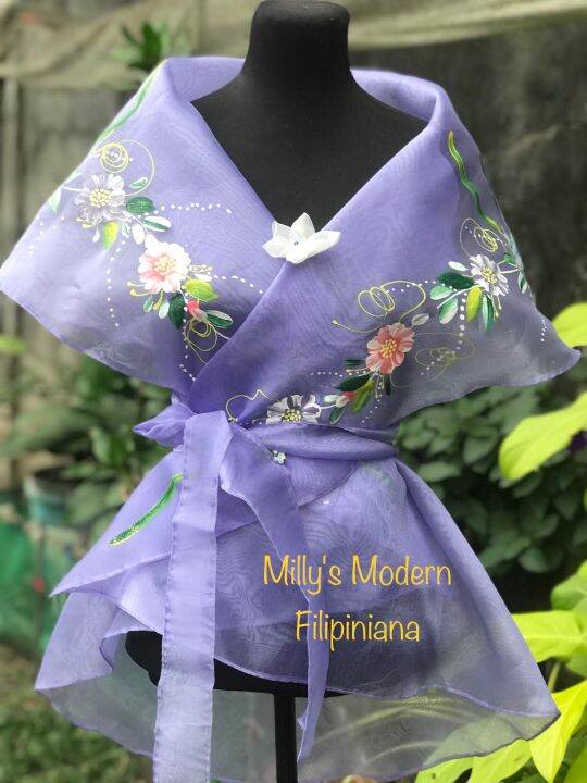 Modern filipiniana wrap around( lilac) | Lazada PH