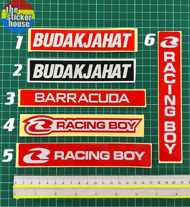 BUDAK JAHAT/ BARRACUDA/ RACING BOY / RCB STICKER MOTOR ARM STICKER ...