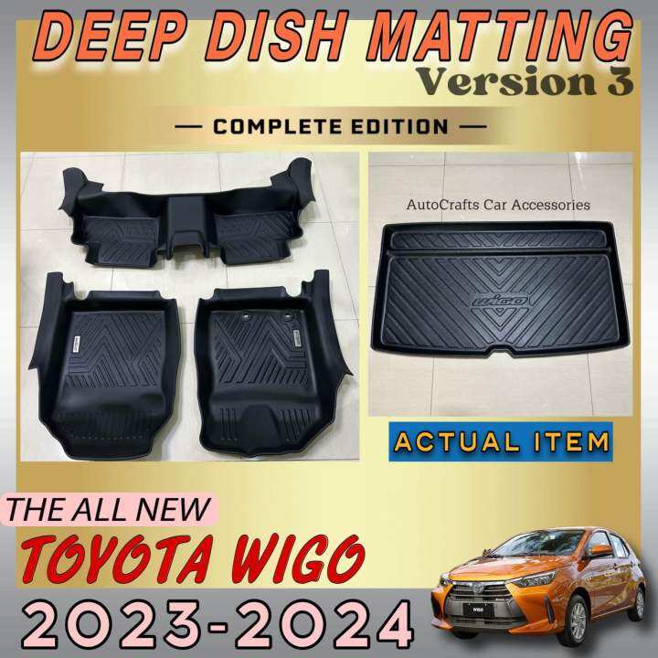 TOYOTA WIGO 2023-2024 VERSION 3 DEEP DISH MATTING AND TRUNK TRAY ...