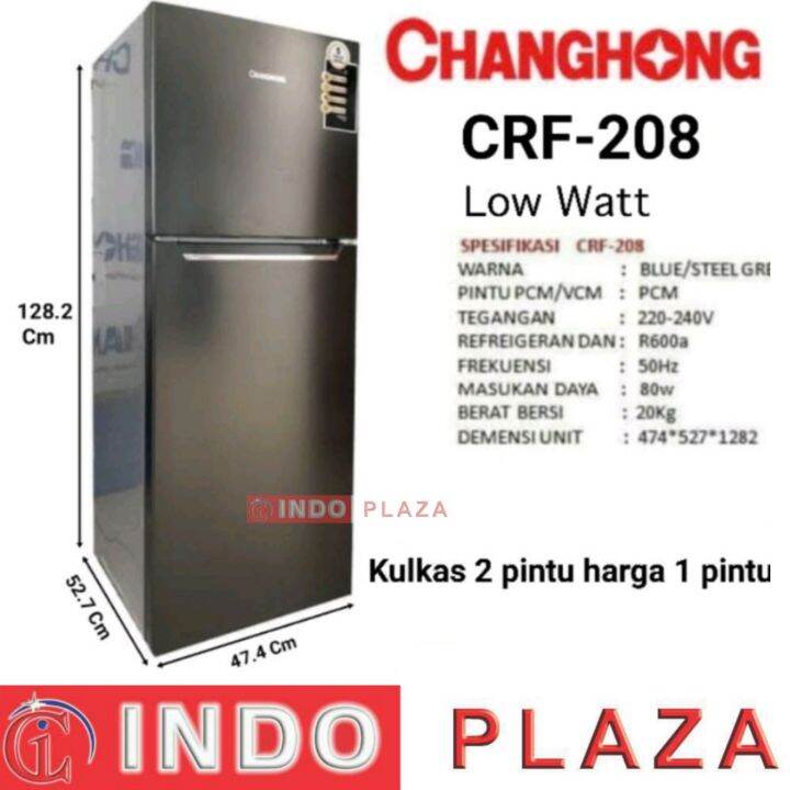 KULKAS CHANGHONG 2 Pintu LOW WATT CRF-208 | Lazada Indonesia