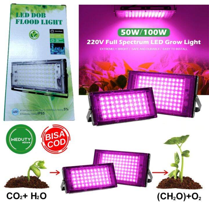 LAMPU LED 50 WATT PENCAHAYAAN SINAR ULTRAVIOLET UNTUK INDOOR HIDROPONIK ...