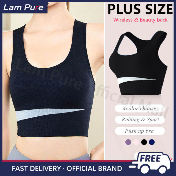 Lam Pure Women's Push Up Sports Bra With Pads Breathable Yoga For Gym ...