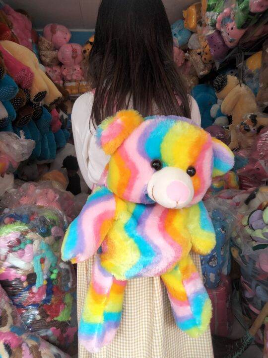 Boneka Tas Gendong Beruang Warna Pelangi Viral Lucu | Lazada Indonesia
