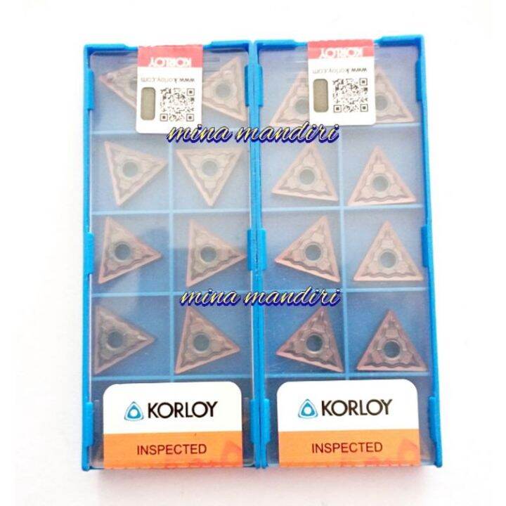 insert bubut TNMG160404 PC9030 KORLOY pisau bubut carbide TNMG1604 radius 04 Korloy 1box.baru ...