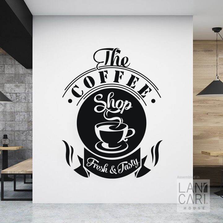 Stiker Morning Coffee Kopi Dinding Kaca Tembok Kafe Cafe Wall Sticker ...