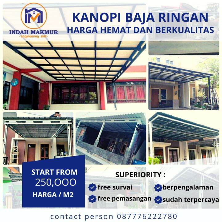[ KANOPI BAJA RINGAN ] atap spandek pasir / pandek polos / spandek ...