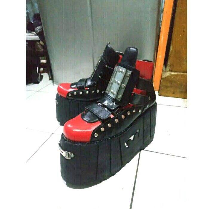 sepatu kulit pria / sepatu double sol /sepatu steam punk rock touring ...