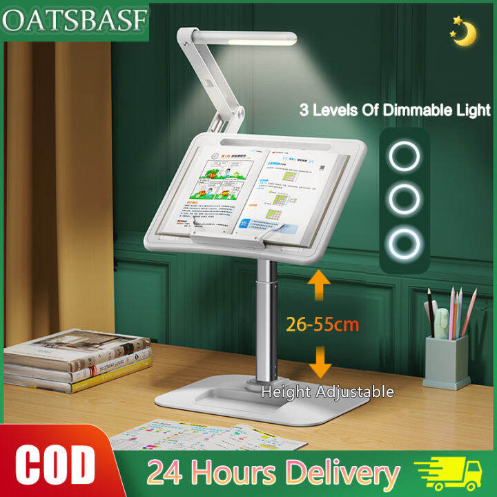 OATSBASF Adjustable Height Reading Table With Led Light Kids Lap Desk ...