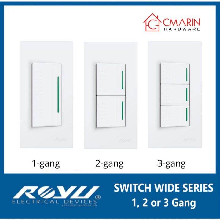 ROYU SWITCH WIDE SERIES WITH REFLECTOR SET 1 GANG / 2 GANG / 3 GANG ...