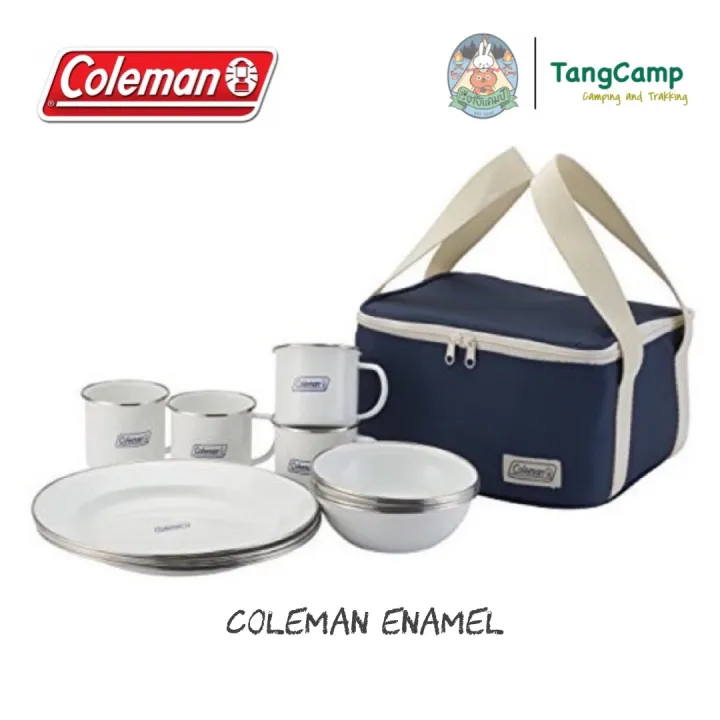 coleman enamel ชุดจานชาม แก้ว | Lazada.co.th