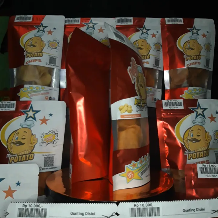 Keripik Kentang BINTANG SNACKS // POTATO CHIPS all varian rasa 75g ...