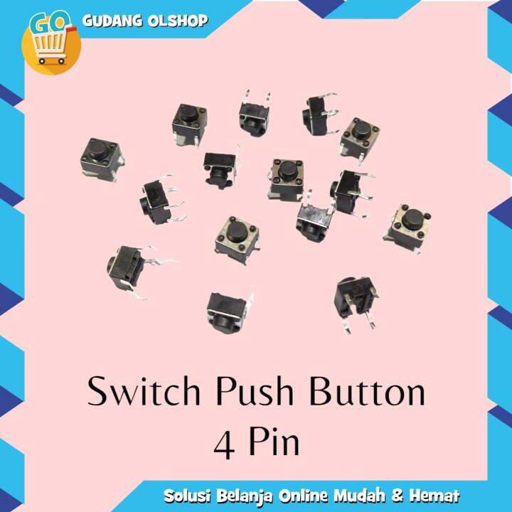 Switch Push Button Micro Switch 4 Pin 6x6x5 mm DIP tactile | Lazada ...