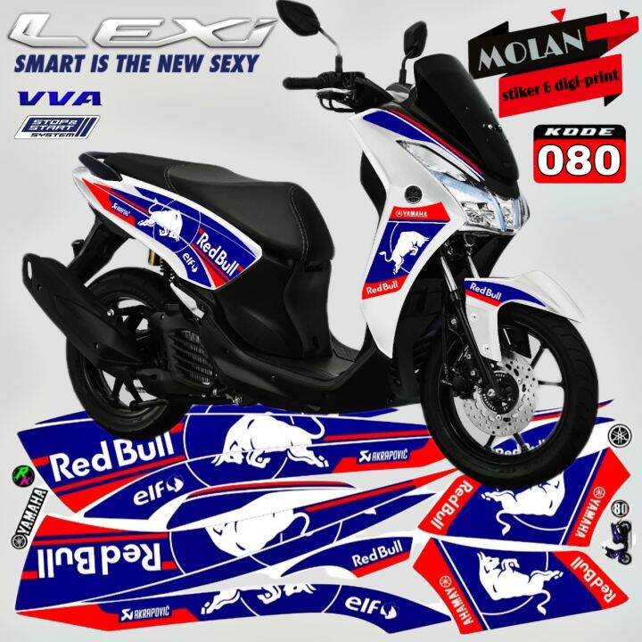 Decal Sticker Striping Variasi Yamaha LEXI 125 REDBULL | Decal Lexi ...