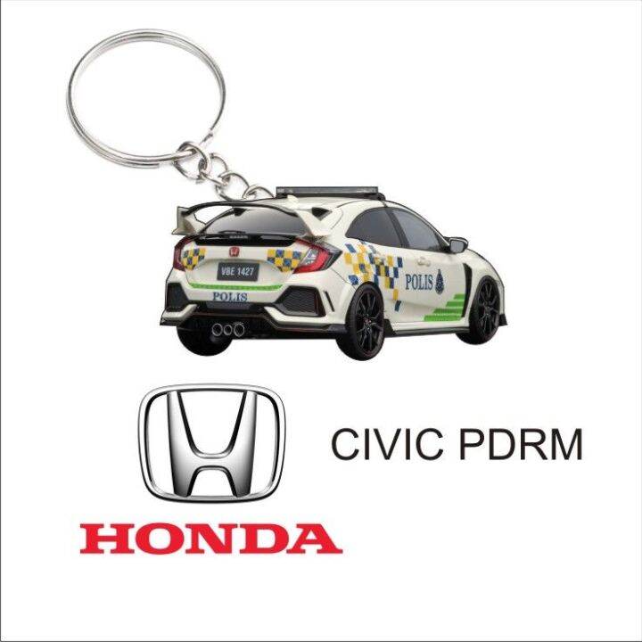 Honda pdrm civic polis police keychain 2D civic pdrm | Lazada