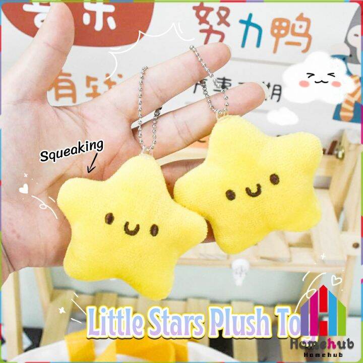 HB Little Stars Plush Toy Creative Keychain Cute Girl Squeaking Car ...
