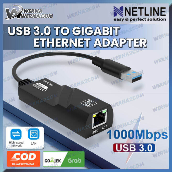 USB 3.0 To LAN Gigabit Ethernet Adapter 10/100/100Mbps NETLINE | Lazada Indonesia