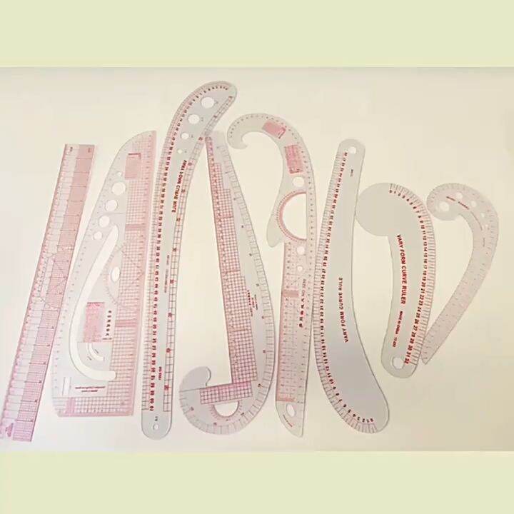 7/9PCS SET tailor ruler Clear measuring kit sewing drawing Yardstick ...