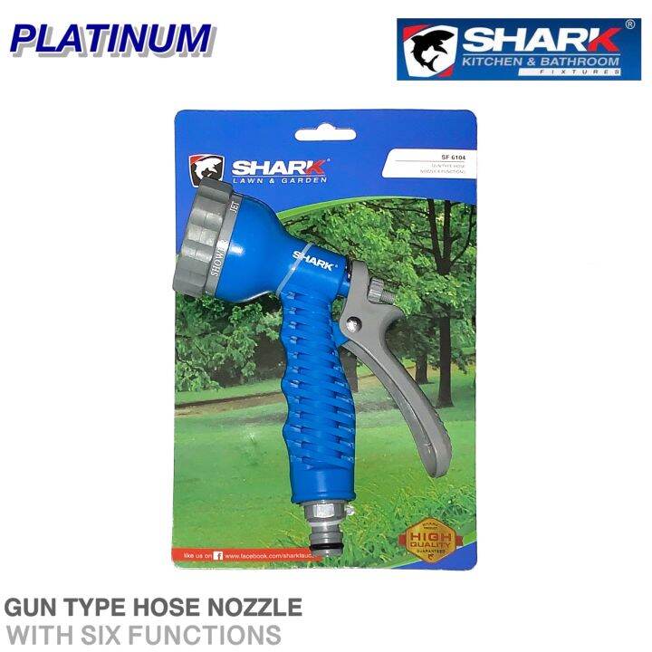 SHARK Guntype Hose Nozzle | Hose Fittings Garden Carwash with Six ...