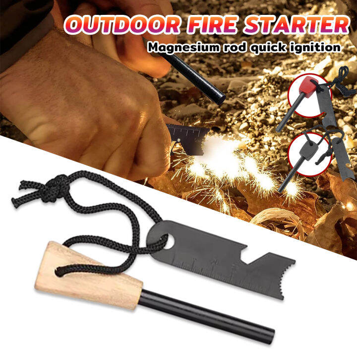 Jozoo Drilled Flint Fire Starter Camping Tool for Your Hiking and ...