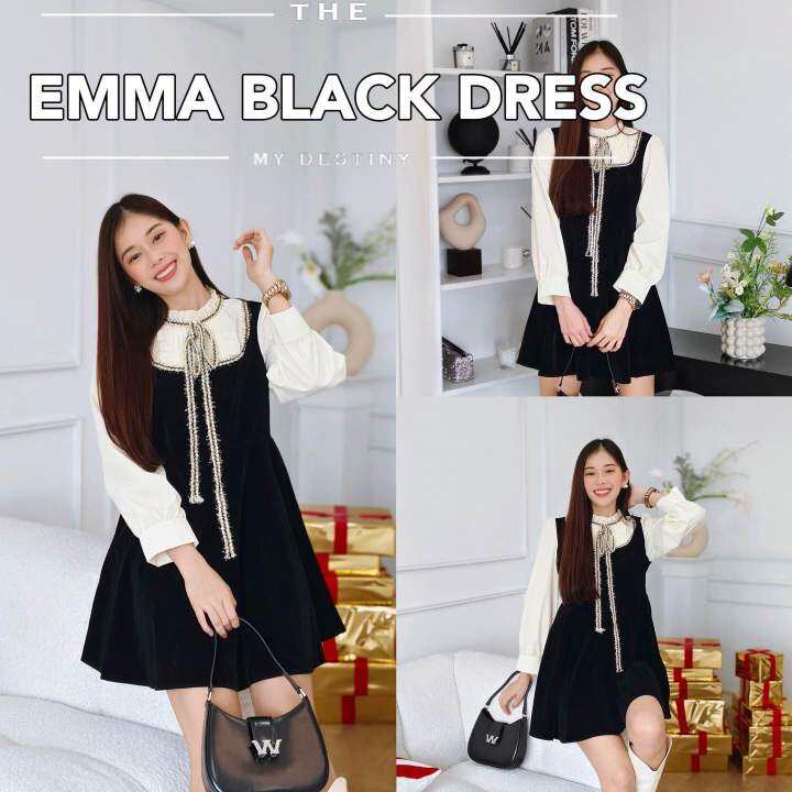 🌸EMMA BLACK DRESS🌸 | Lazada.co.th