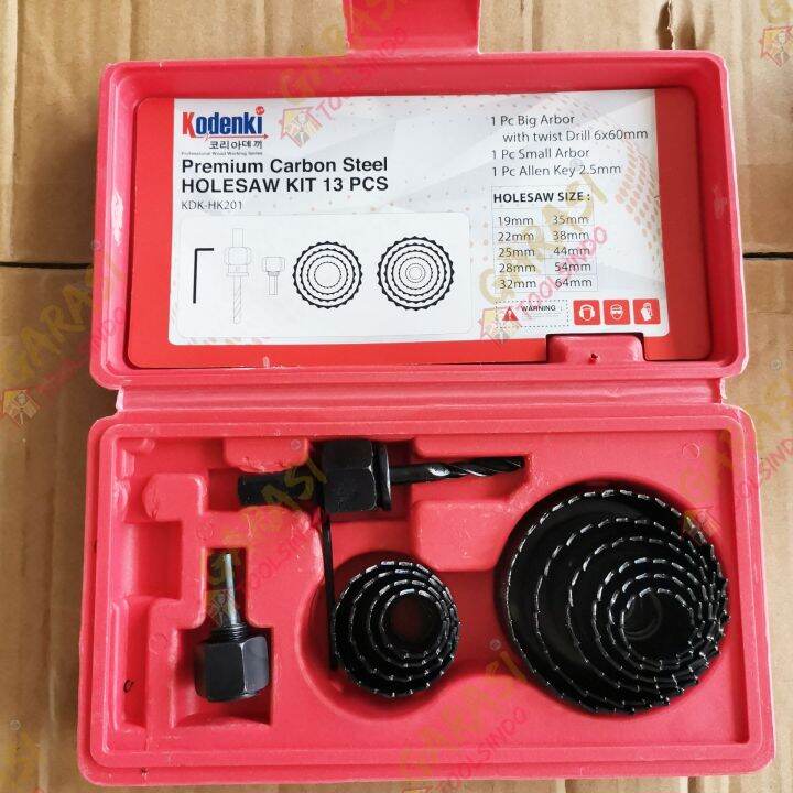 mata bor holesaw set 13 pcs mata bor hidroponik lubang kayu pvc mata ...