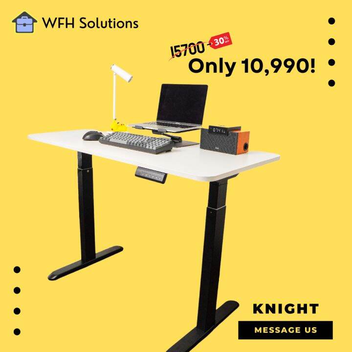 WFH Solutions White Knight Standing Desk Automatic Single Motor | Lazada PH