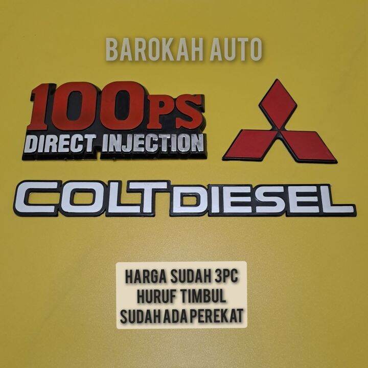 100ps tulisan emblem mobil truck ps100 merah harga sudah 3pc | Lazada ...