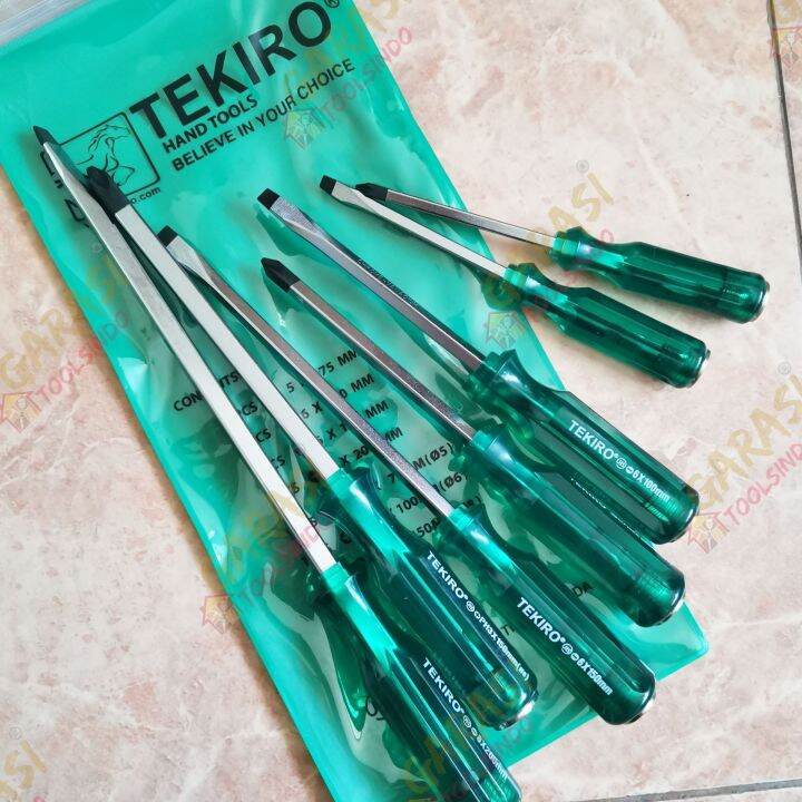 go thru screwdriver set 7 pcs TEKIRO obeng getok impact driver obeng ...