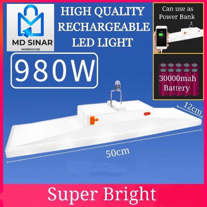MD SINAR 980w Rechargeable light led light bulb emergency light lampu ...