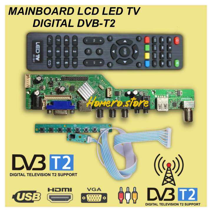 Mainboard Universal LCD LED TV Digital DVBT2 Mainboard remote Tombol ...