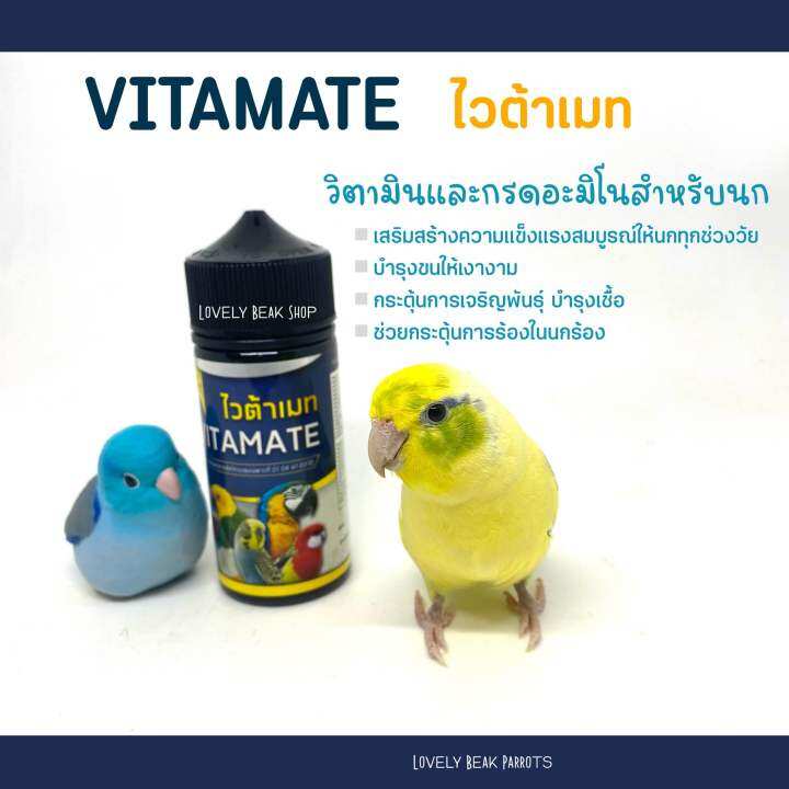 ไวต้าเมท VITAMATE วิตามินและกรดอะมิโนสำหรับนก เสริมความแข็งแรง บำรุงขน กระตุ้นการเจริญพันธุ์ ...
