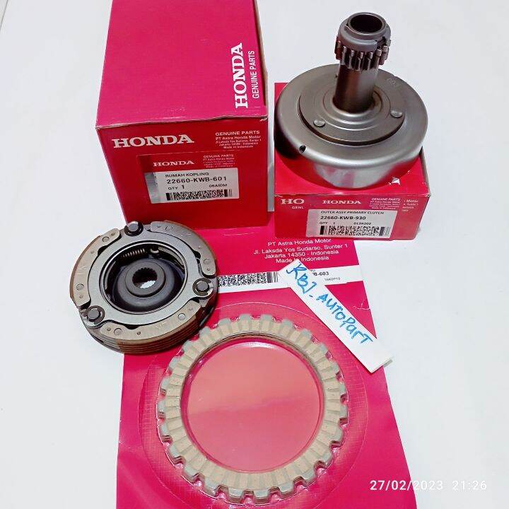 Lonceng Ganda Kwb + Kampas Ganda assy + Plat kopling Raccing Honda Revo Lama Revo Absolute Blade ...