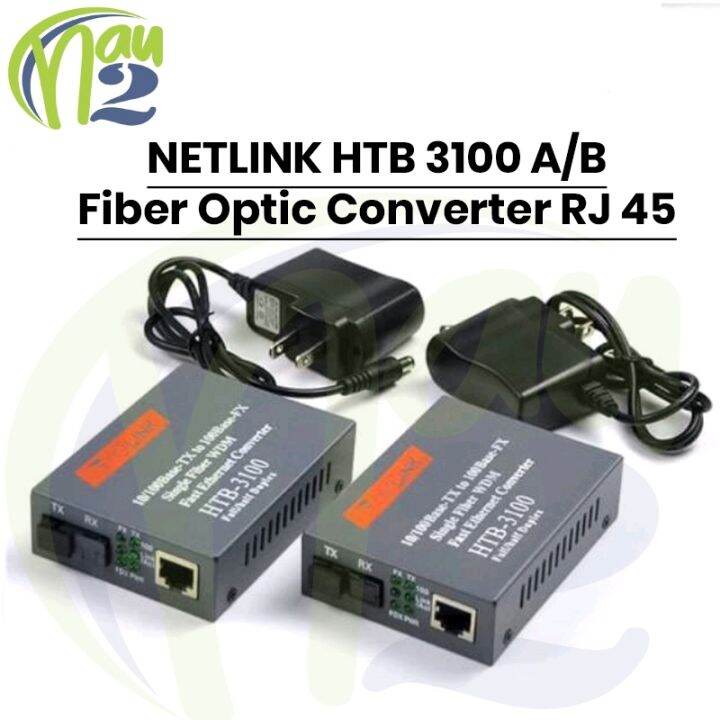 HTB 3100 Media Converter Fiber Optik FO Single Mode Netlink / Eterlink ...