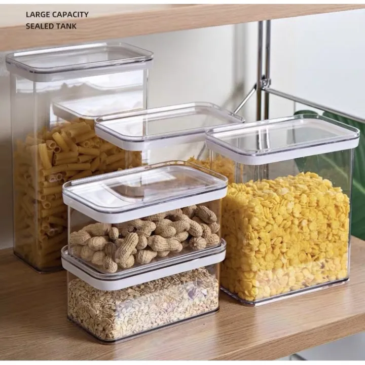 Airtight Dry Food Container Jar Canister Transparent Storage Kitchen ...