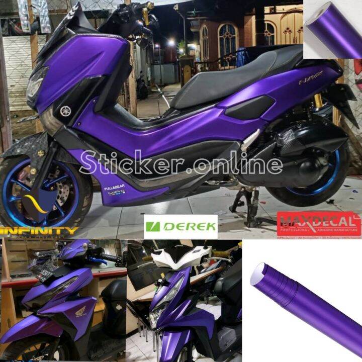 Skotlet stiker motor ungu doff metalik premium series matt crome ...