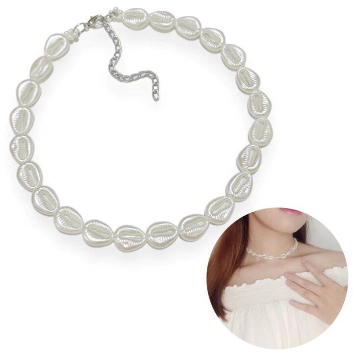 Aquatta Shell Pearl Necklace Kalung Mutiara Kerang Estetik Korea Korean ...