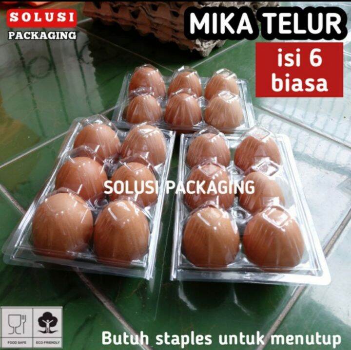 ISI 50 PCS TRAY TELUR MIKA ISI 6 TEMPAT TELUR MIKA TELUR | Lazada Indonesia