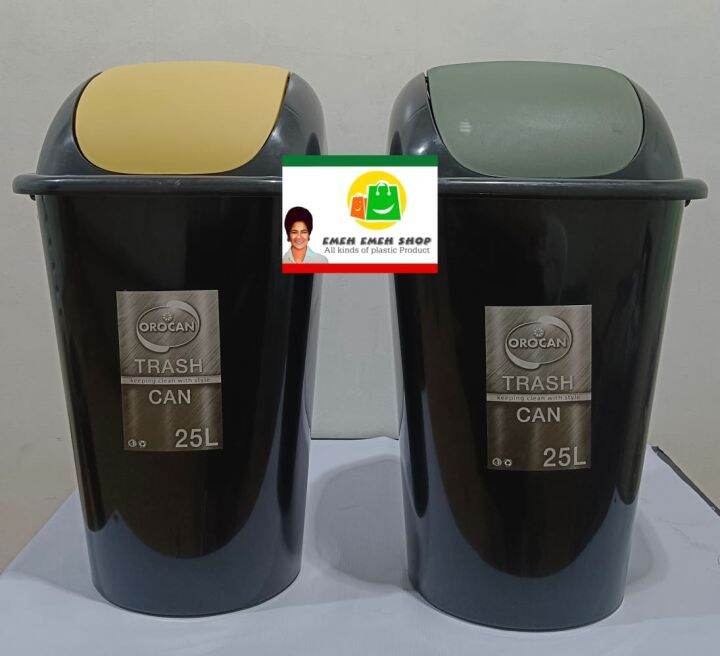 Trash Can Basurahan 25Liters OROCAN Swing type cover | Lazada PH