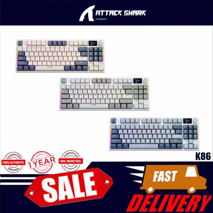 Attack Shark K86 Wireless Mechanical Keyboard 87Key IOS PC Game ...