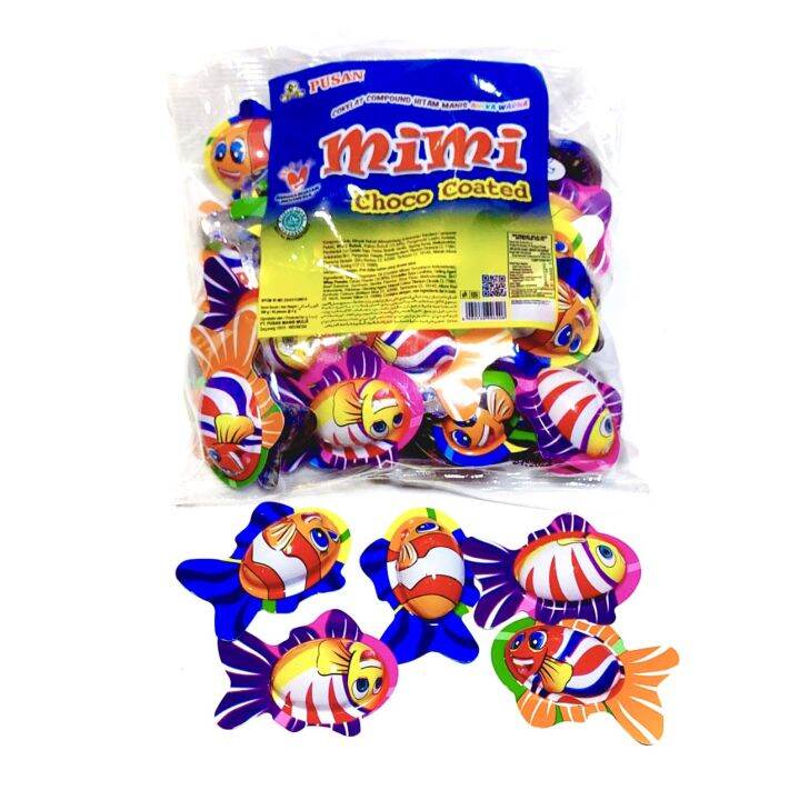 Pusan Mimi Choco Coarted Bentuk Ikan, Cokelat Compound Hitam Manis ...
