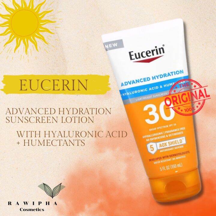 Eucerin Advanced Hydration SPF 30 Sunscreen Lotion with Hyaluronic Acid ...