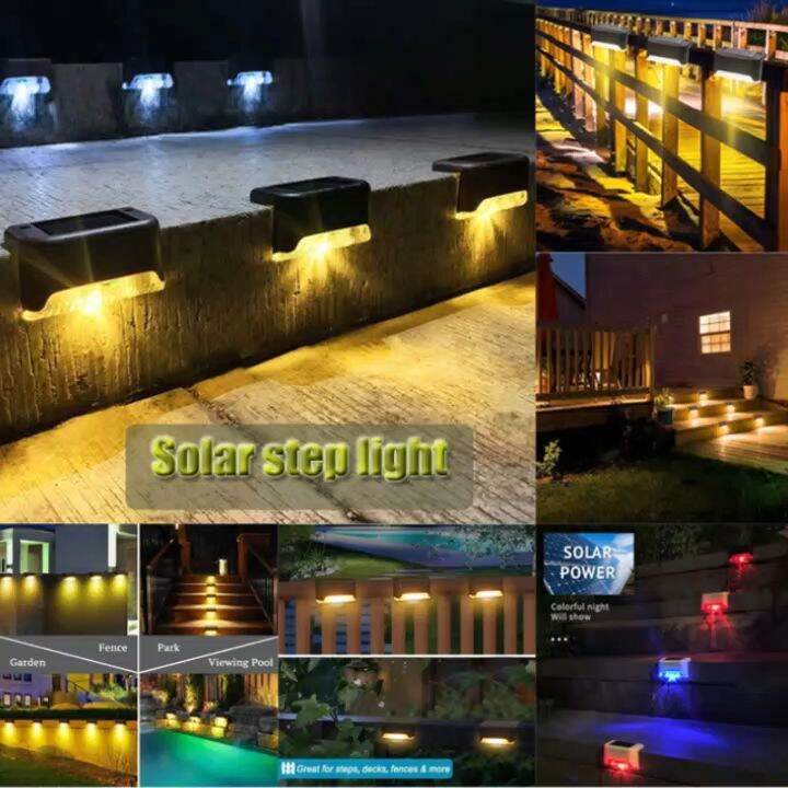 Solar LED Step Lamp Path Stair Outdoor Garden Lights Waterproof Balcony ...