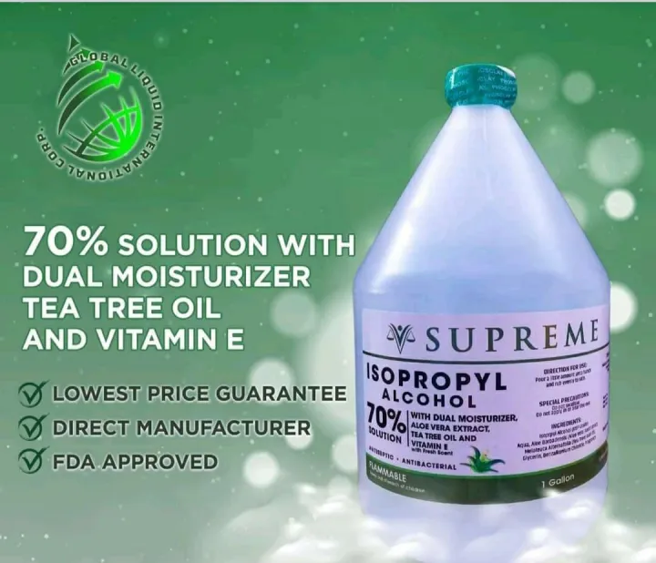 Isopropyl Alcohol Scented 70% Solution with Dual Moisturizer/Supreme ...