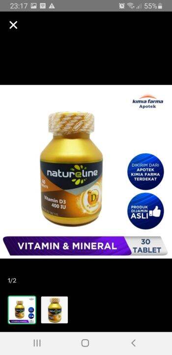 Natureline Vitamin d3 400 iu isi 30 dan 60 tablet | Lazada Indonesia
