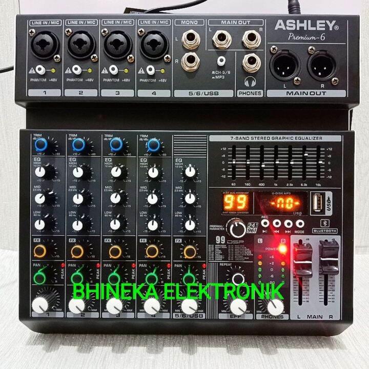 Mixer audio Ashley premium 6 new efek 99dsp / premium6 (6 channel) Original | Lazada Indonesia