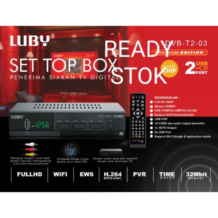 Set top box sudah wifi stb luby versi 3 t2-03 ga perlu dongle wifi | Lazada Indonesia