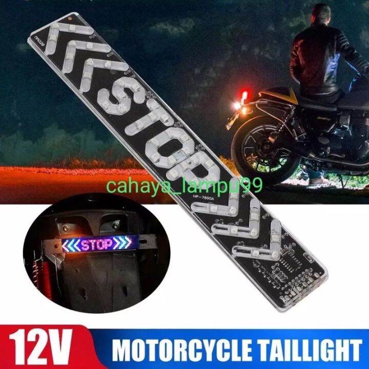 LAMPU LED TULISAN STOP 20CM RGB 12V DC BISA SEMUA MOTOR UNIVERSAL ...