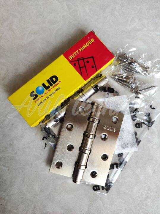Engsel pintu / jendela SOLID 4inch / Butt Hinges Solid EK02 4 × 3 × 3 ...